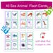 40 Sea Animal Flash Cards, Printable Flashcards, Preschool ...