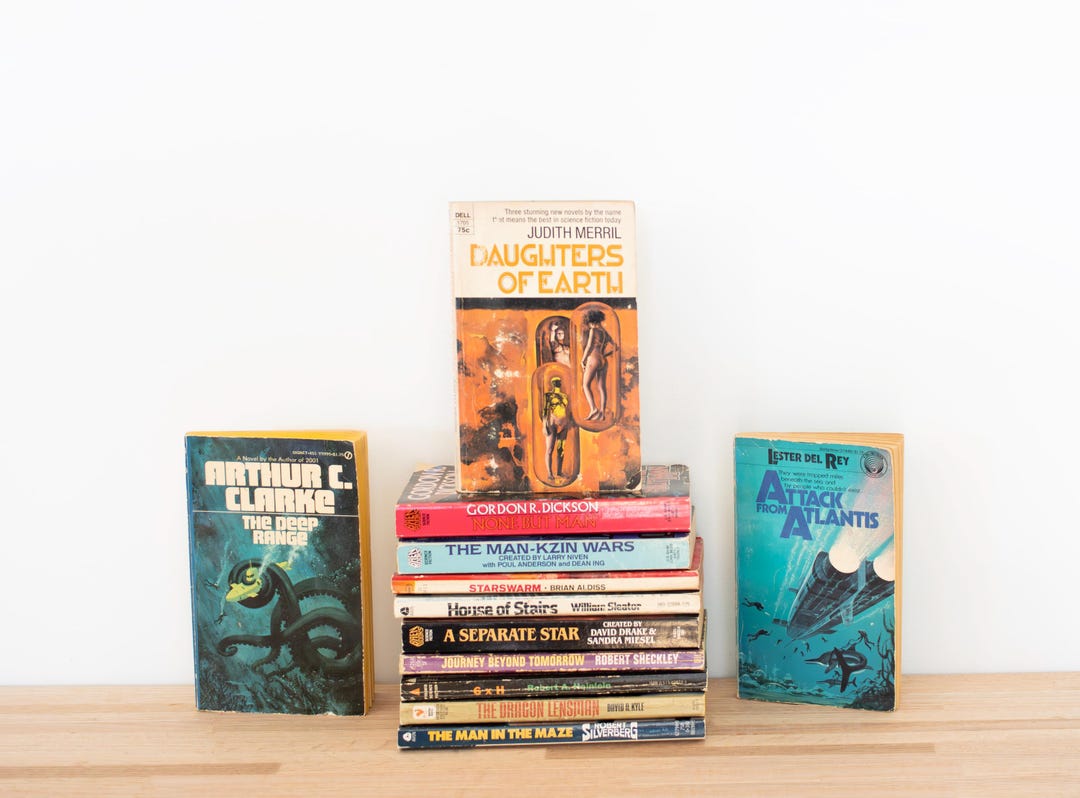 1950s-1980s Vintage Science Fiction Book Stack - Etsy