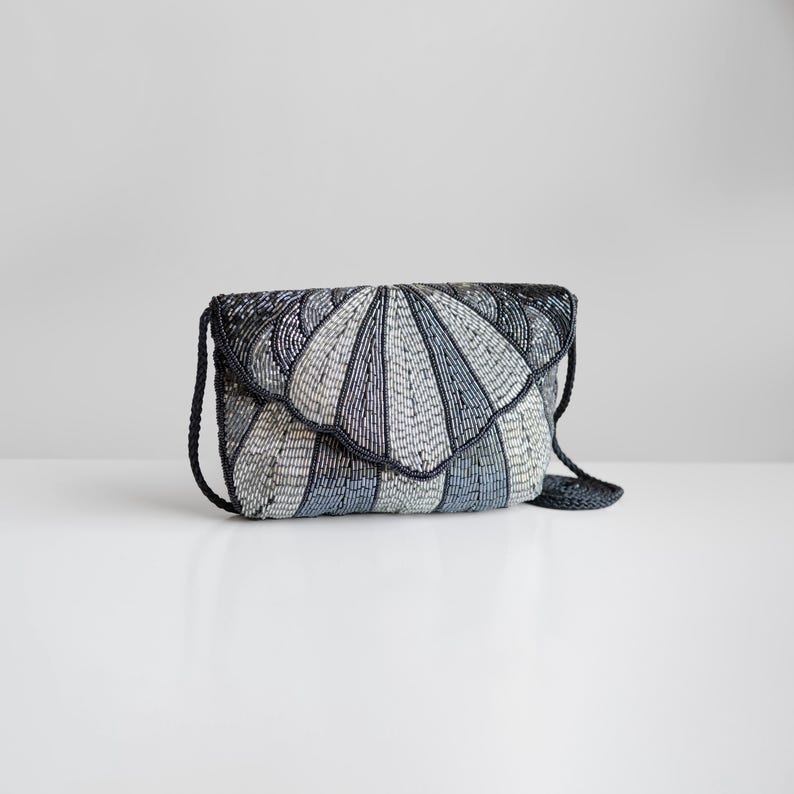 1980s Vintage Art Deco Circus Fan Fare Purse in Black and Silver - Etsy
