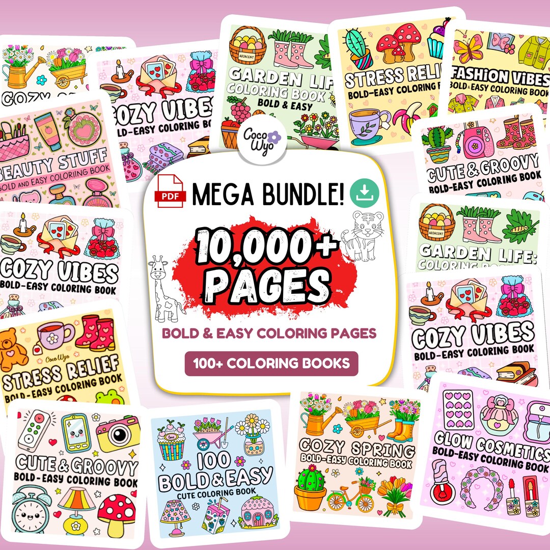 10000+ Coloring Pages Ultra Mega Bundle, Coloring Book Bundle, Girl ...