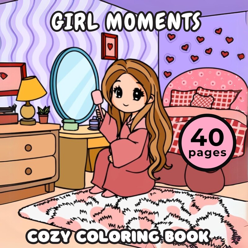 Girl Moments Coloring Book - Etsy