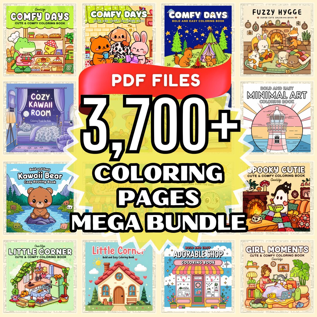 Mega Coloring Book Bundle 10 Different Coco Wyo Books, 3700+ Pages, PDF ...
