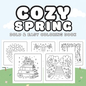 Cozy Spring Coloring Pages, 50 Sunny, Bold & Easy Illustrations to ...