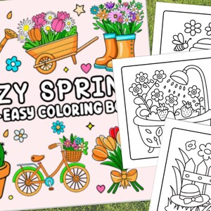 Cozy Spring Coloring Pages, 50 Sunny, Bold & Easy Illustrations to ...