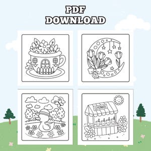 Cozy Spring Coloring Pages, 50 Sunny, Bold & Easy Illustrations to ...