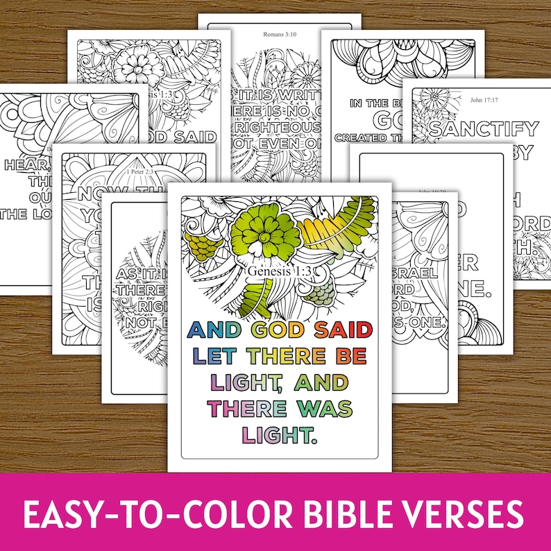 35 Bible Verse Coloring Pages Printable Bundle for Inspiration and ...
