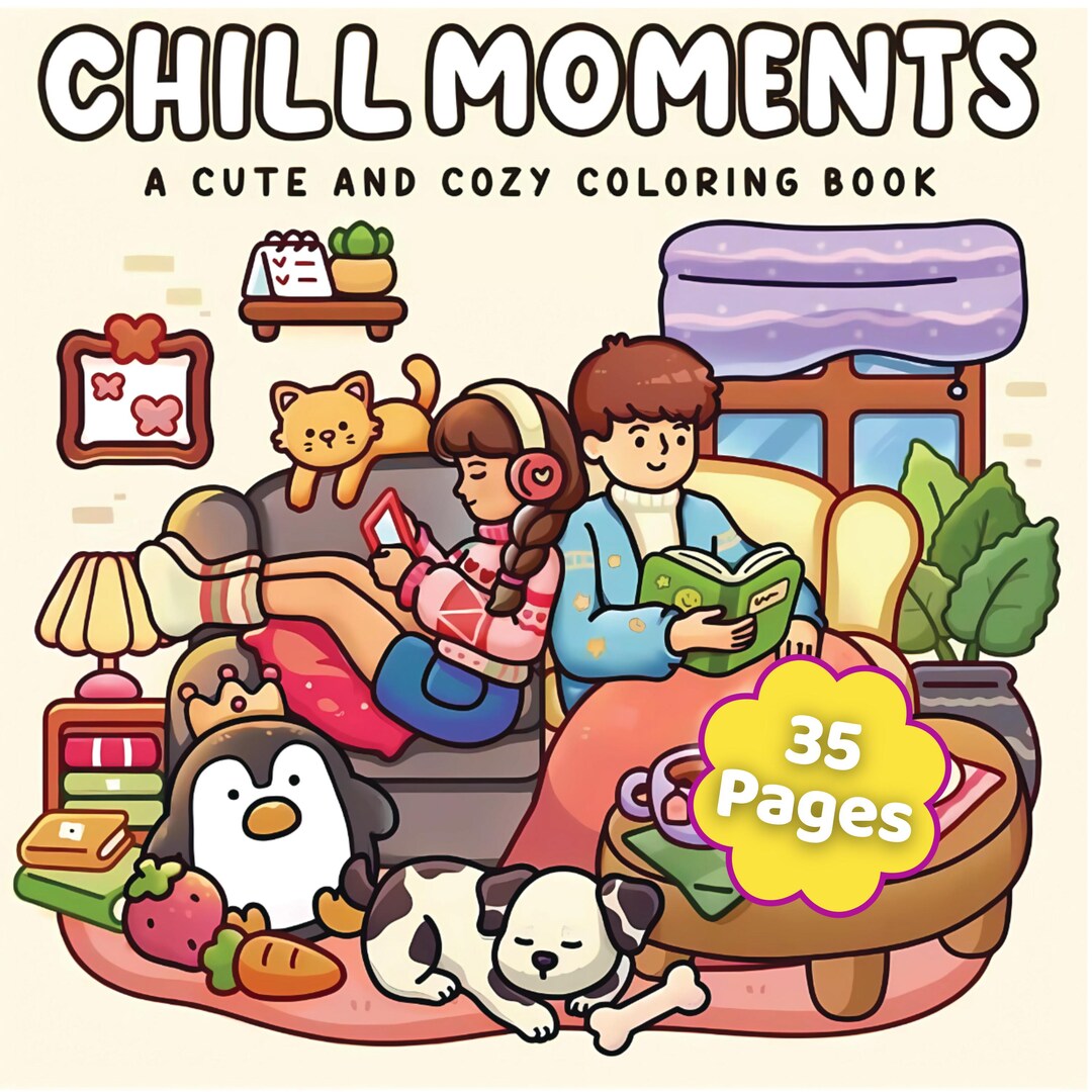 Chill Moments 35 Coloring Pages Pdf| Cute and Cozy Coloring Book ...