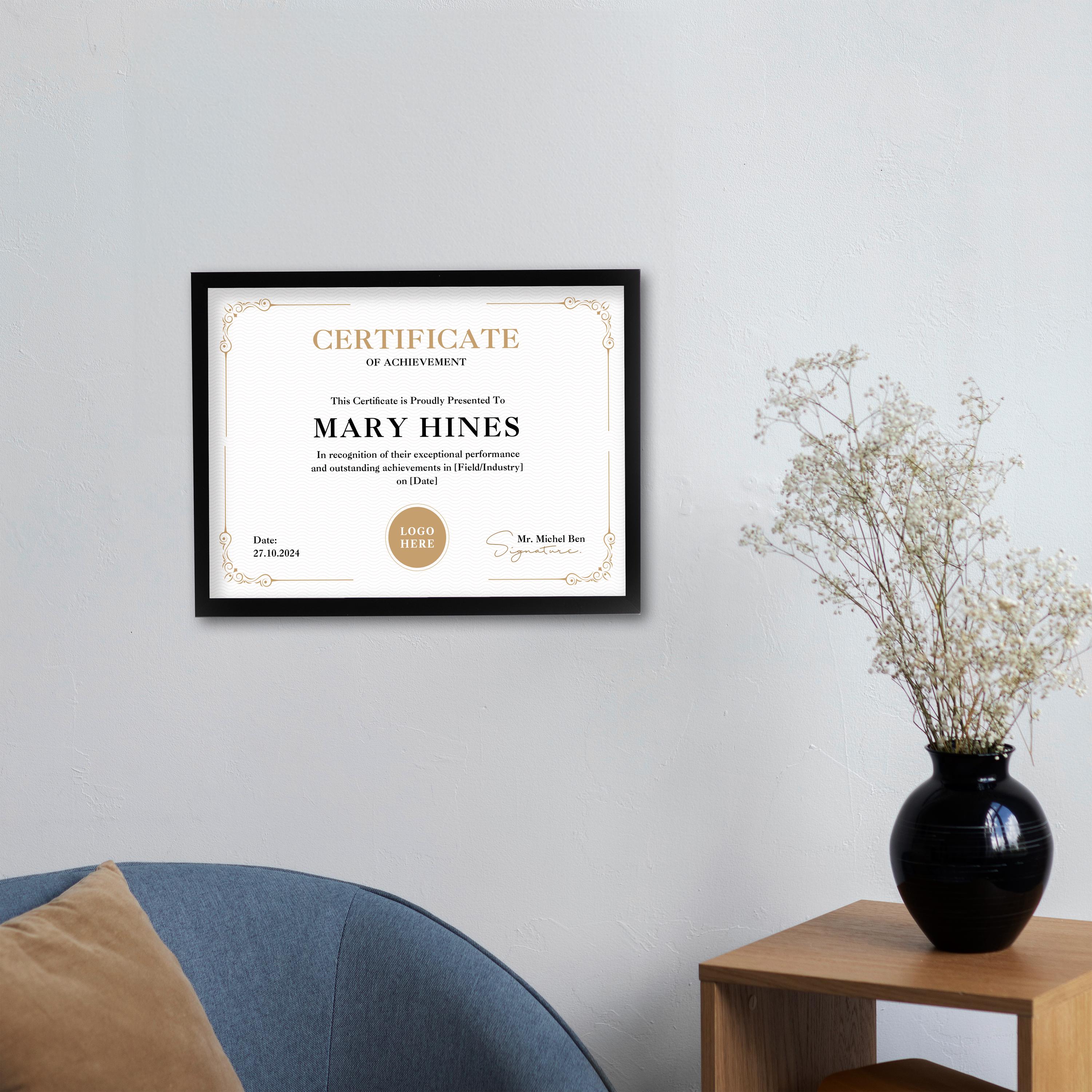 Editable and Printable Digital Certificate Template | Customizable and ...