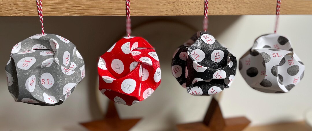 Personalized Christmas Baubles: Scandi Handprinted Decorations, Set of ...
