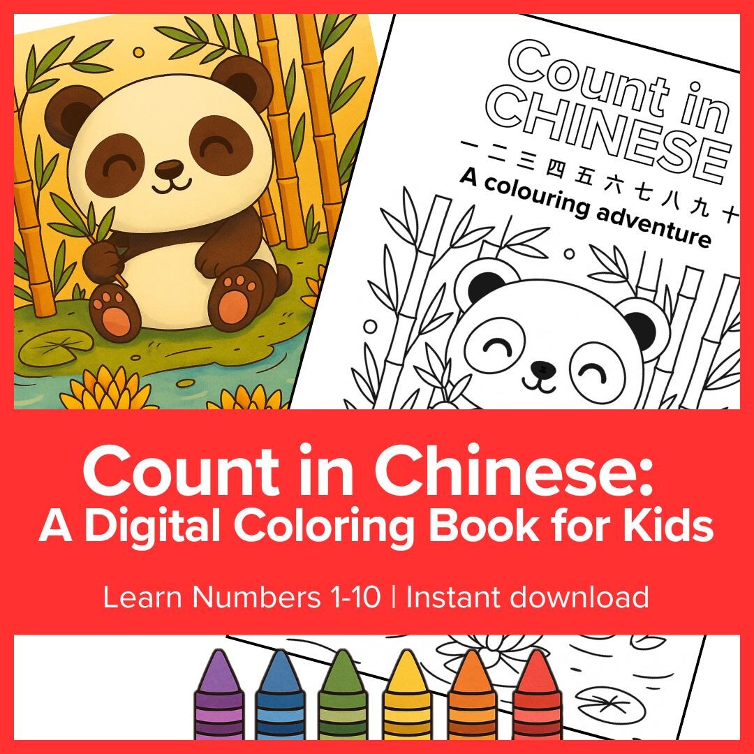 Count in Chinese: A Digital Coloring Book for Kids | Learn Numbers 1–10 ...