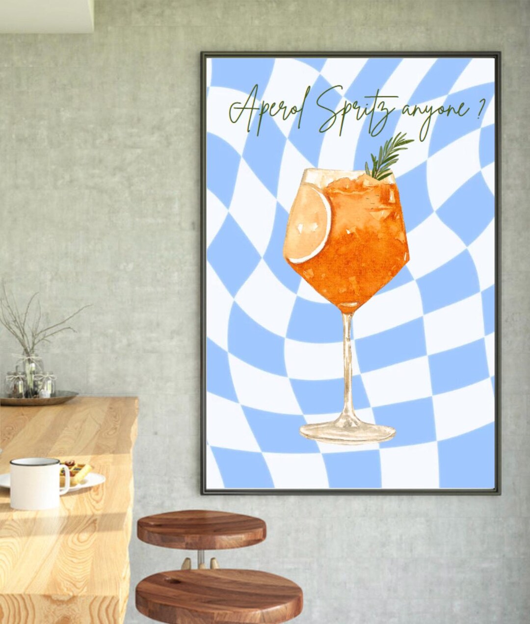 Aperol Spritz Print, Funky Background, Unframed, A4 Size or A3 Size ...