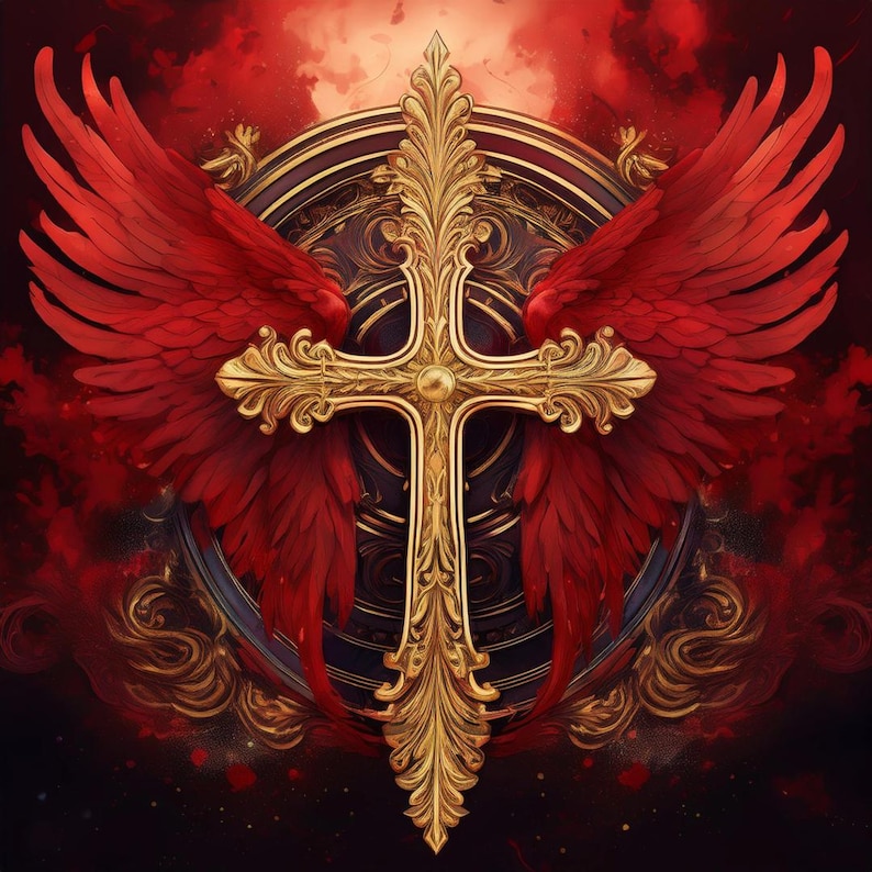 Red Cardinal Cross - Etsy