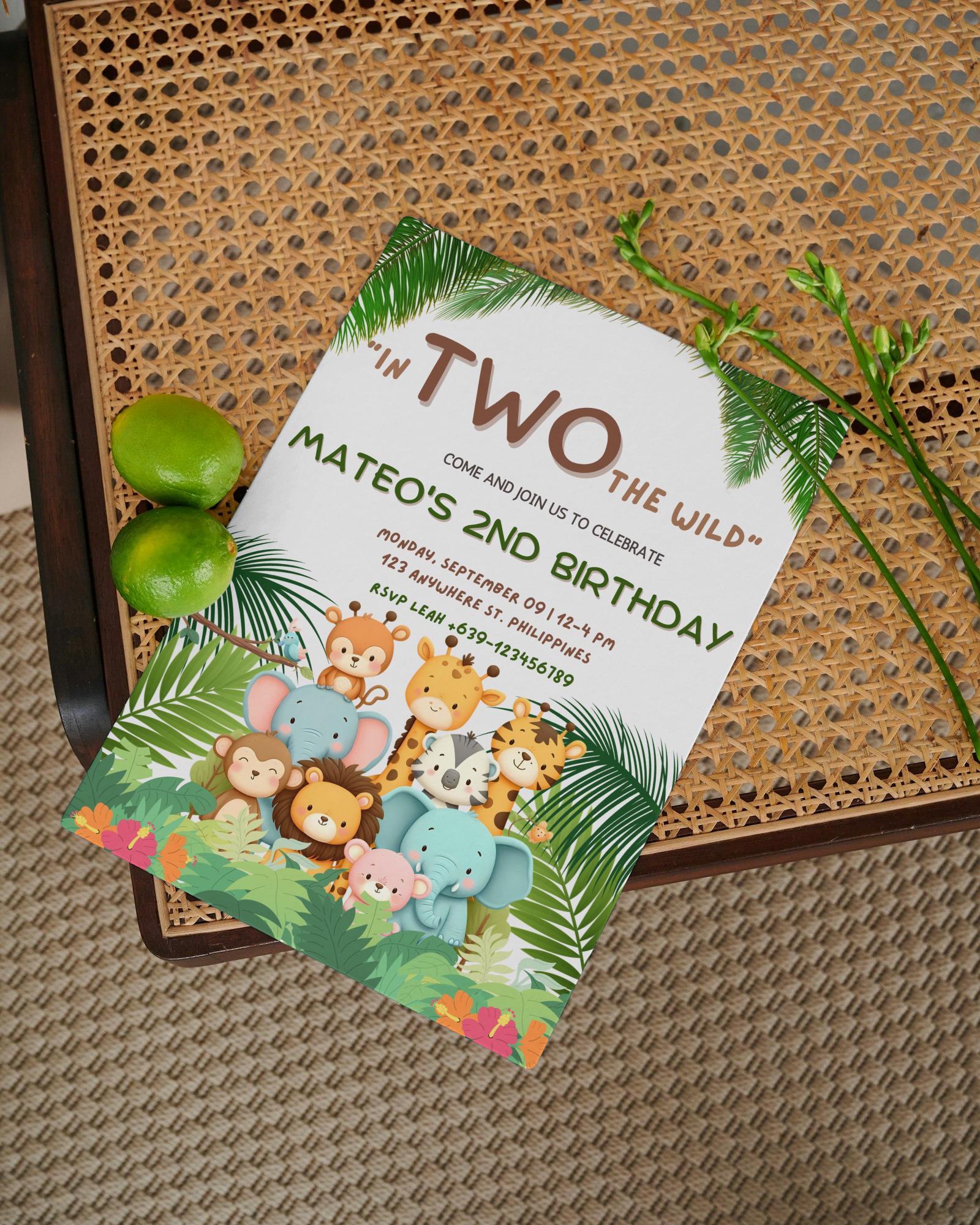 Editable Jungle-theme Birthday Invitation, Birthday Invitation, Party ...