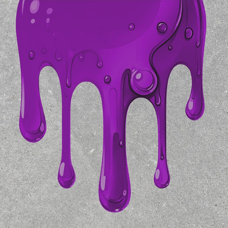 Abstract Fun Purple Dripping Sticker Slime or Paint Run - Abst Drip ...