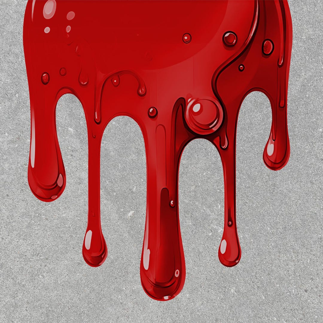Abstract Fun Red Dripping Sticker Slime or Paint Run - Abst Drip Red ...