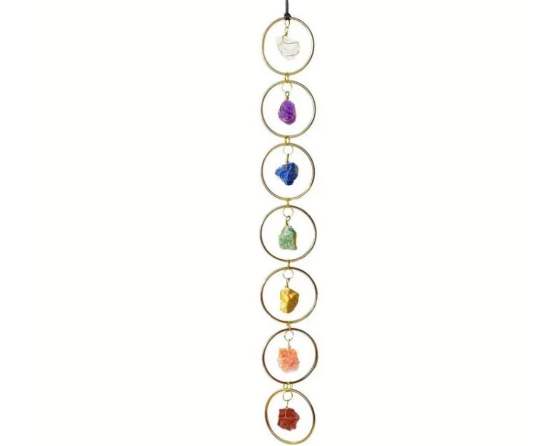 Natural Crystal Chakra Stones Wall Hanging - Etsy