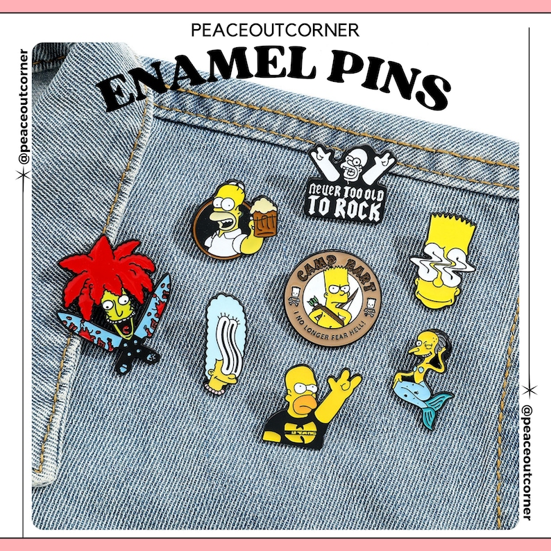 The Simpsons Enamel Pins Iconic Cartoon Lapel Badges for Fans ...