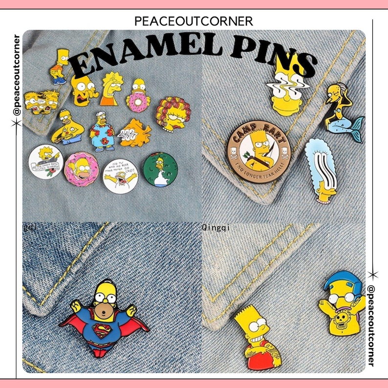 The Simpsons Enamel Pins Iconic Cartoon Lapel Badges for Fans ...
