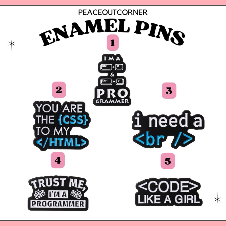 Funny Programmer Enamel Pin Funny Developer Pin Software Engineer Web ...
