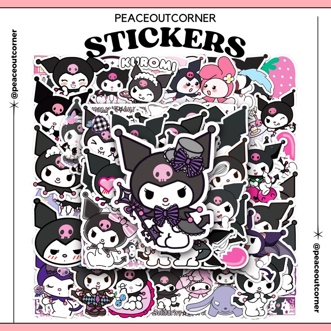 Kuromi Vinyl Sticker – Gothic Kawaii Decal, Waterproof Laptop Sticker ...