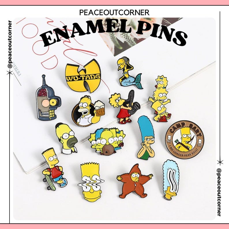 The Simpsons Enamel Pins Iconic Cartoon Lapel Badges for Fans ...