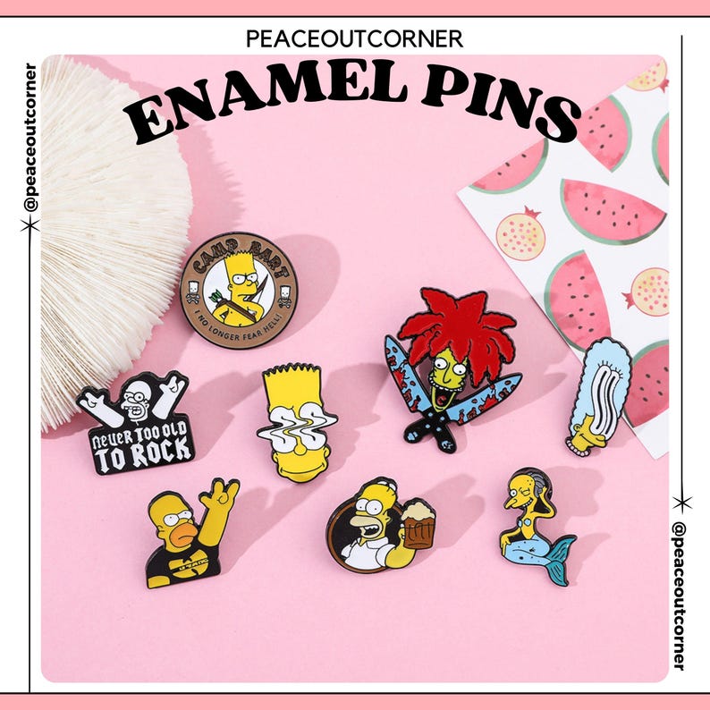 The Simpsons Enamel Pins Iconic Cartoon Lapel Badges for Fans ...