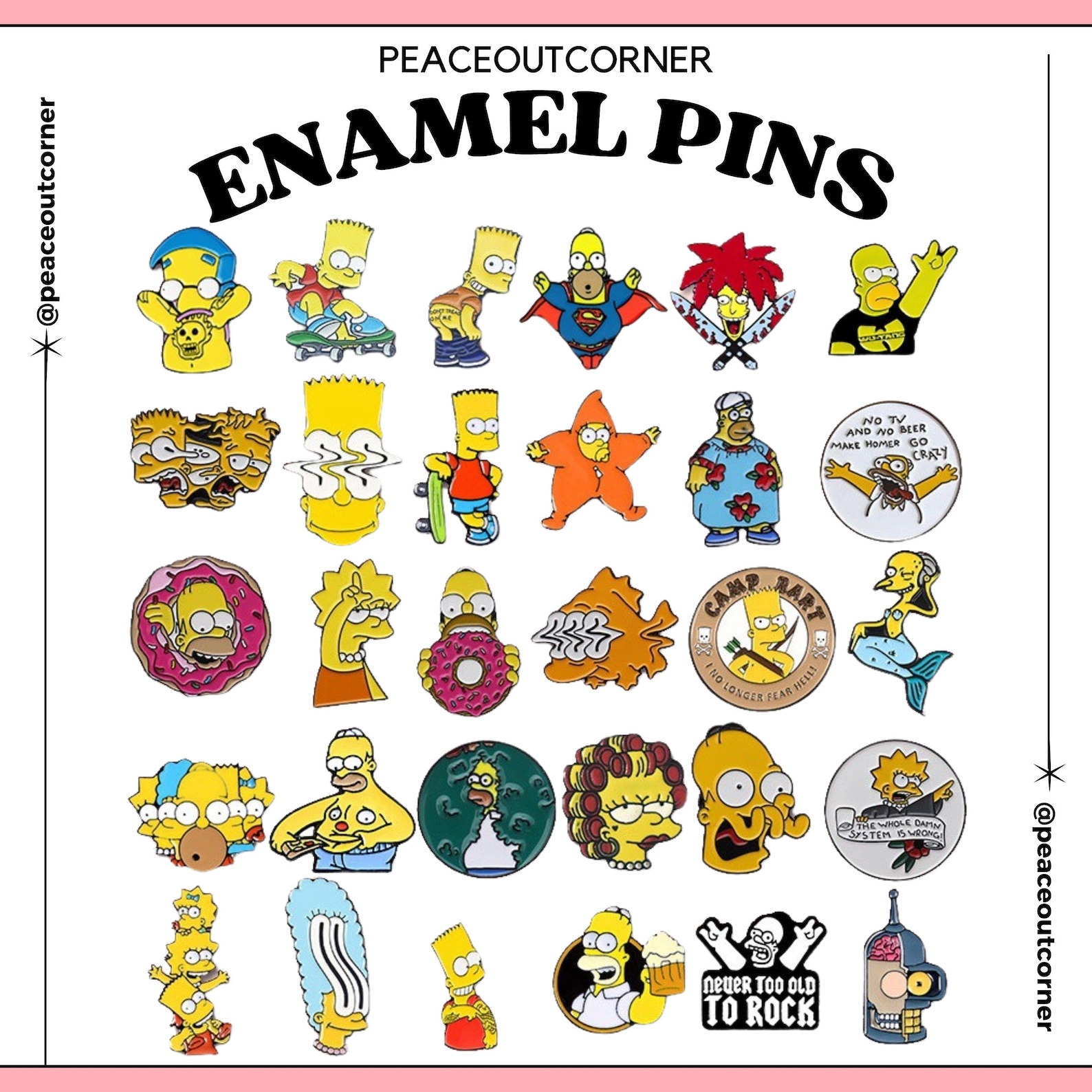 The Simpsons Enamel Pins Iconic Cartoon Lapel Badges for Fans ...