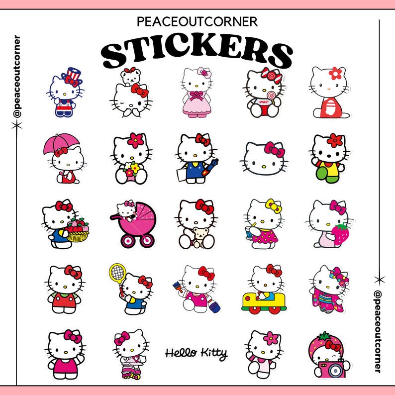 Hello Kitty Vinyl Sticker – Cute Kawaii Sanrio Decal, Waterproof ...
