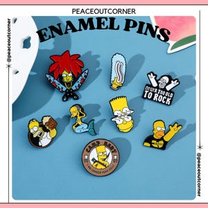 The Simpsons Enamel Pins Iconic Cartoon Lapel Badges for Fans ...