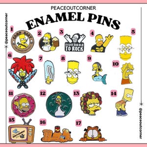 The Simpsons Enamel Pins, Collectible Cartoon Badges - Etsy