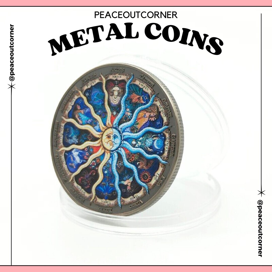 Colorful Zodiac Constellation Challenge Coin – Astrology Lucky Token ...