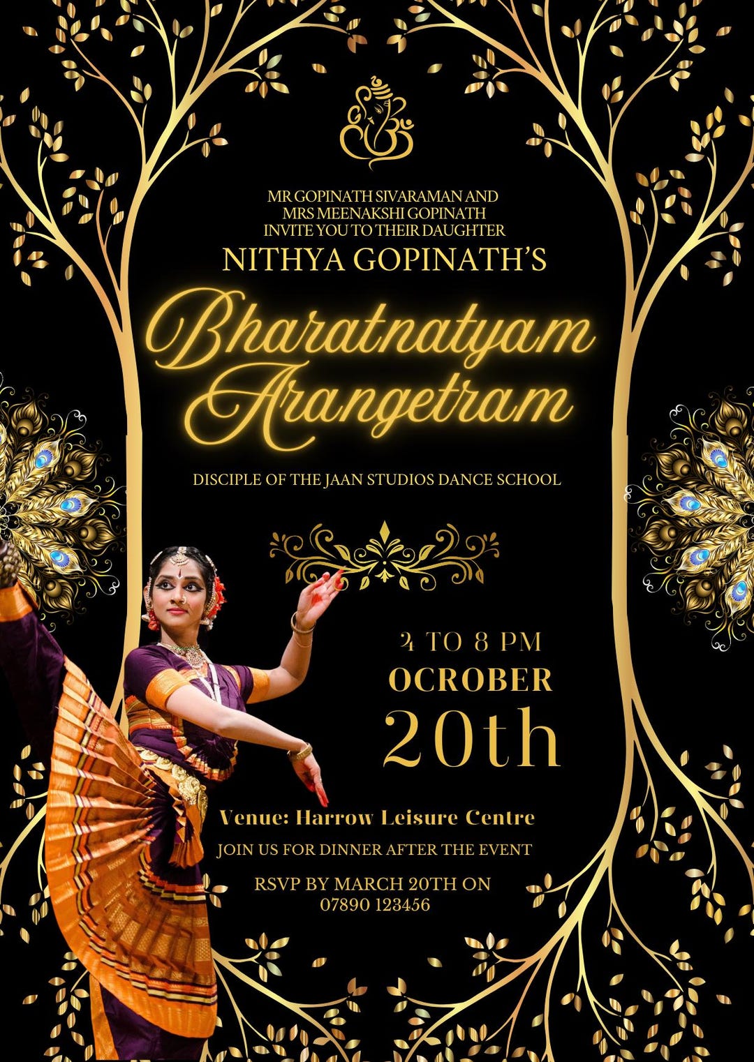 Nature Themed Arangetram Poster - Etsy