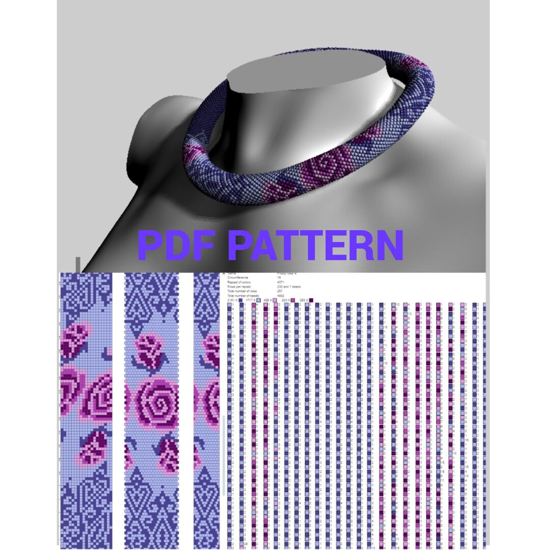 Bead Crochet Pattern PDF, Pattern for Necklace and Bracelet Bead ...