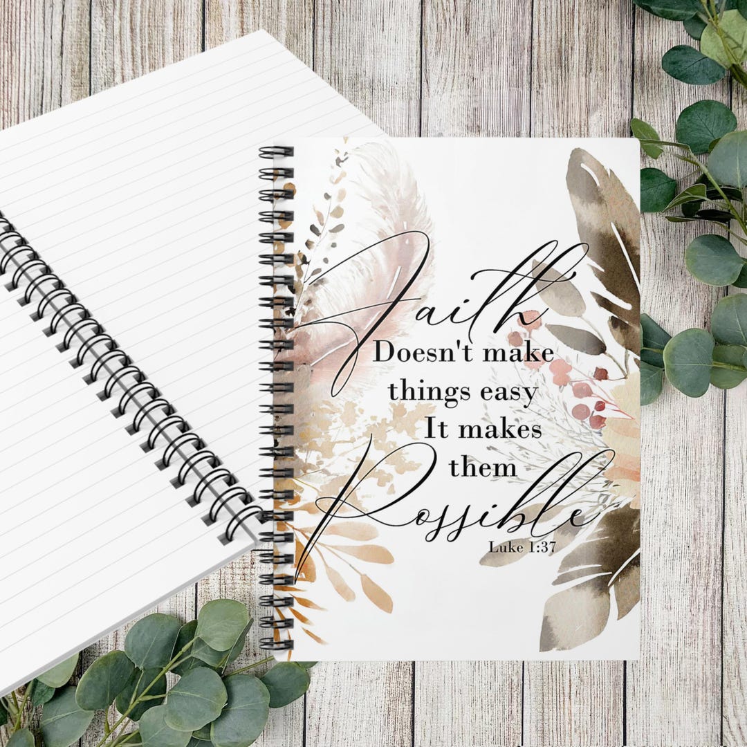 Spiral Notebooks | Hard Cover Journal | Inspirational Message | Faith ...