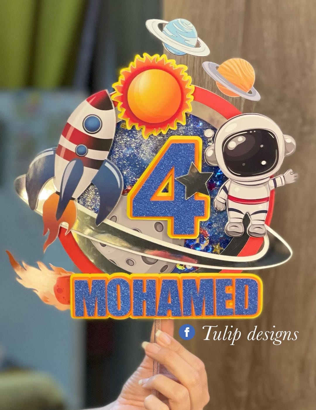 Space Theme Birthday Cake Topper | Layered Shaker SVG (digital Download ...