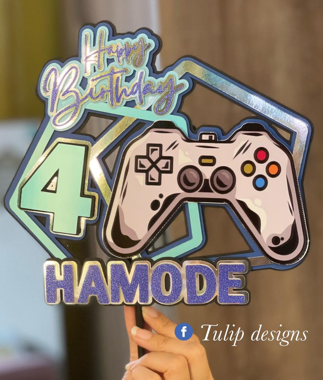 Playstation Birthday Cake Topper SVG 3D | Video Game Party Decor | 3D ...