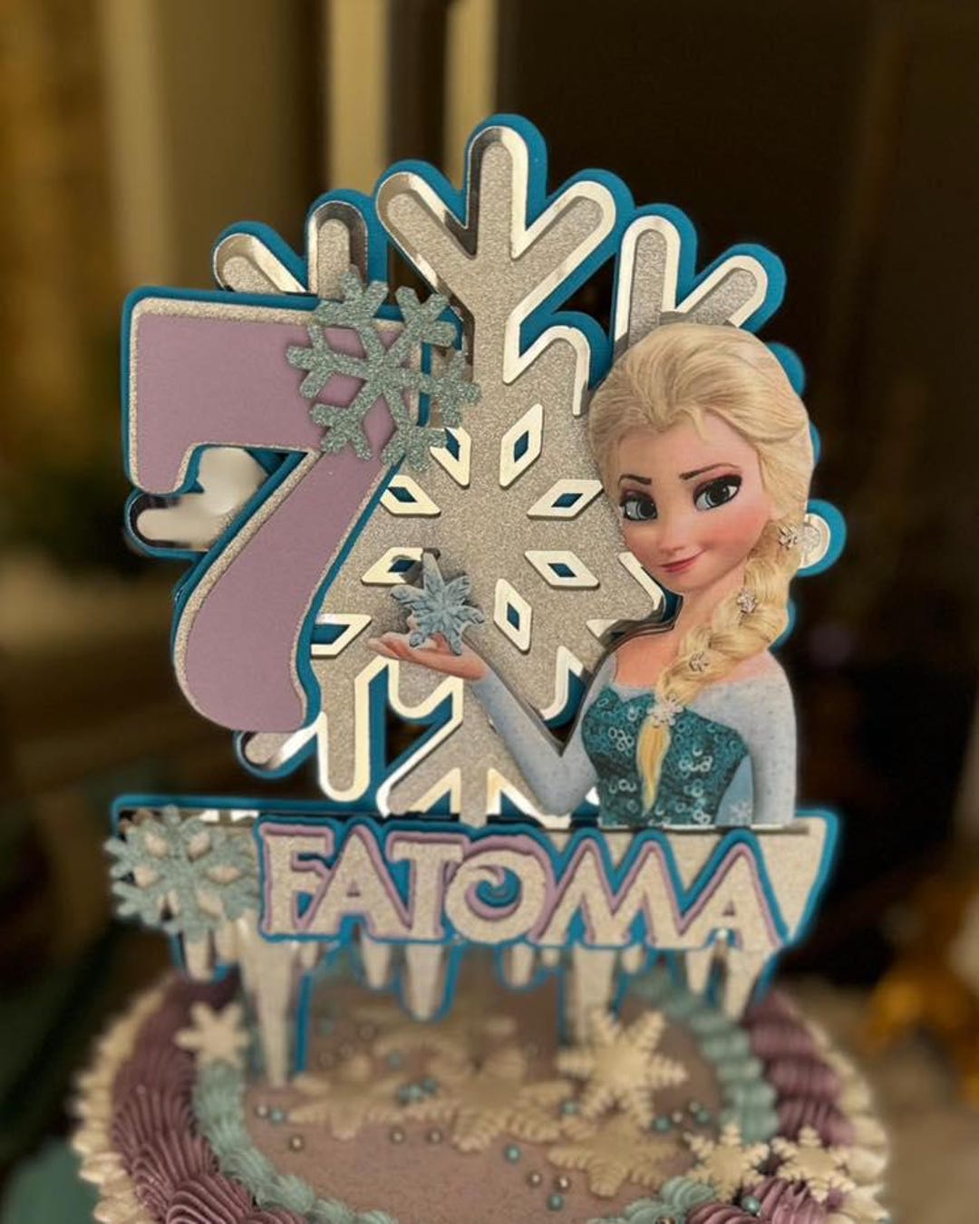 Frozen Elsa Birthday Cake Topper 3D Cake Topper DIGITAL SVG File - Etsy