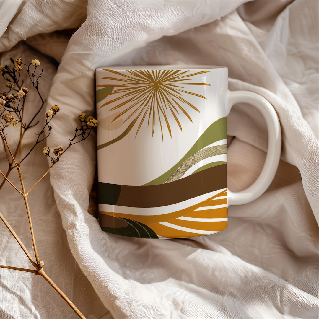 Abstract Ceramic Mug, Unique Coffee Cup, Modern Tea Mug, Colorful ...