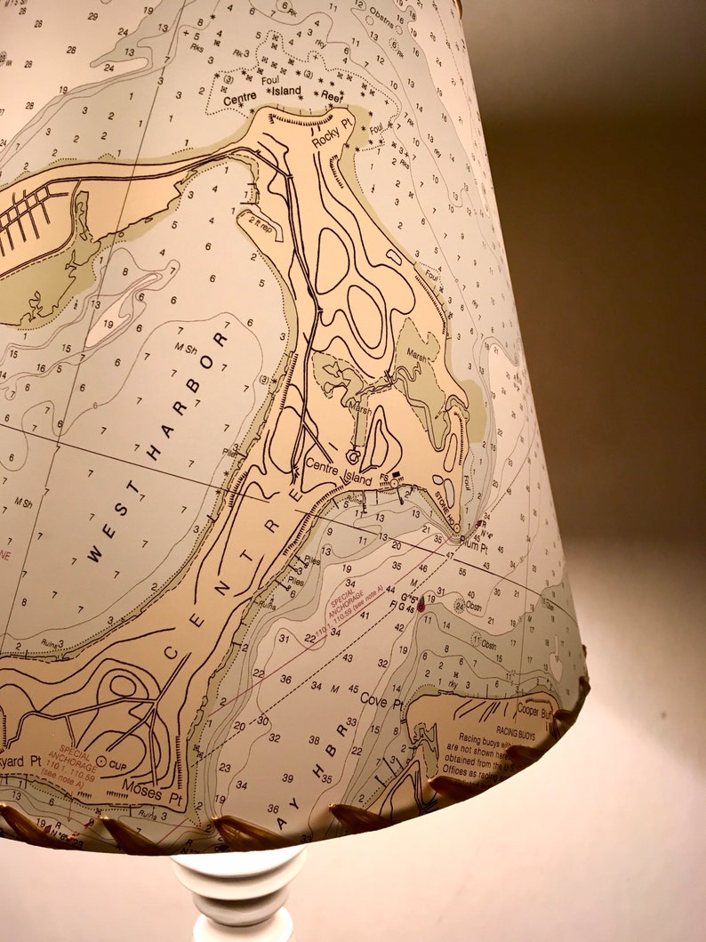 Custom Ocean Chart Lamp Shade NOAA Nautical Chart Lampshade - Etsy