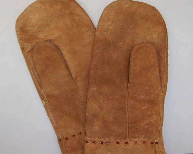 Canadian Native Made Caribou Leather Mittens - Etsy