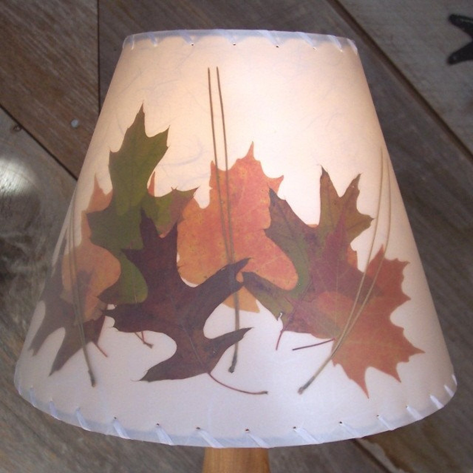 Oak and Maple Leaf Lamp Shade, Botanical Lampshade Made With Pressed ...
