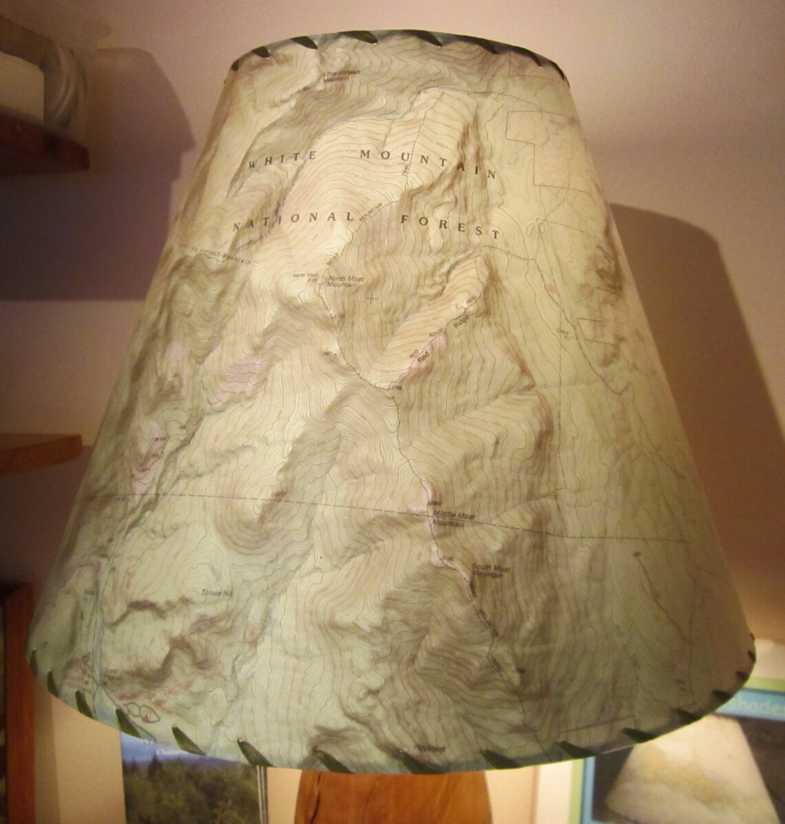 Map Lamp Shade, Custom Topographic Map Lampshade of Your Favorite Place ...