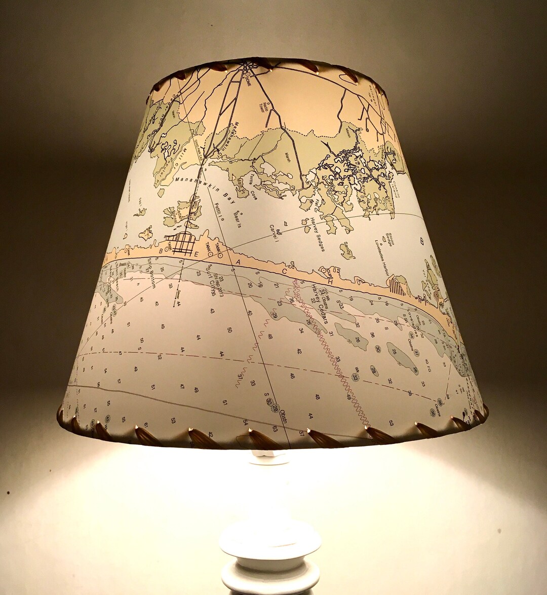 Custom Ocean Chart Lamp Shade, NOAA Nautical Chart Lampshade - Etsy