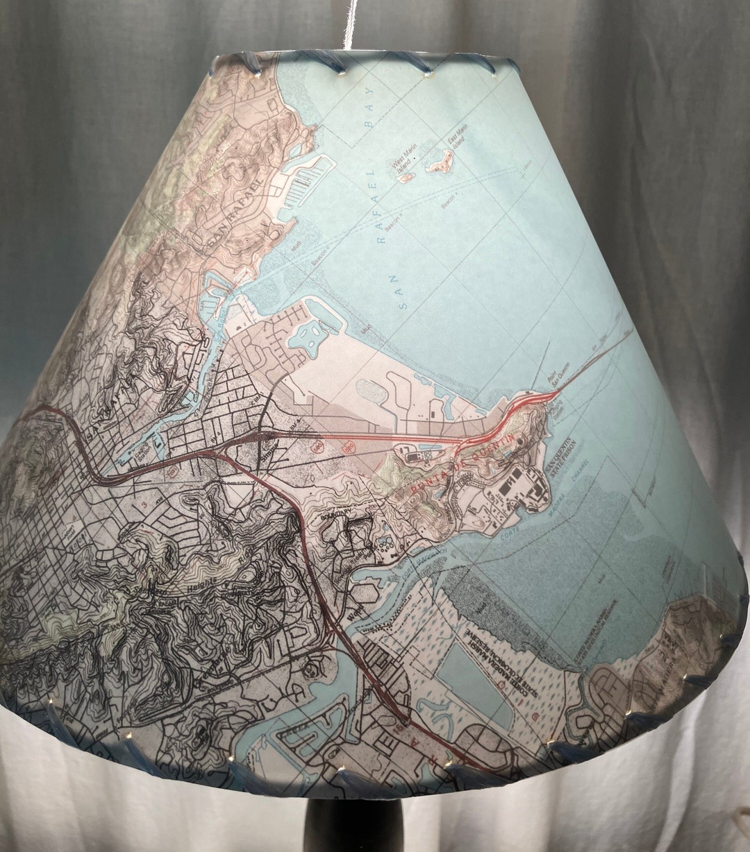 San Rafael CA Lamp Shade, San Francisco Bay Map Lampshade - Etsy