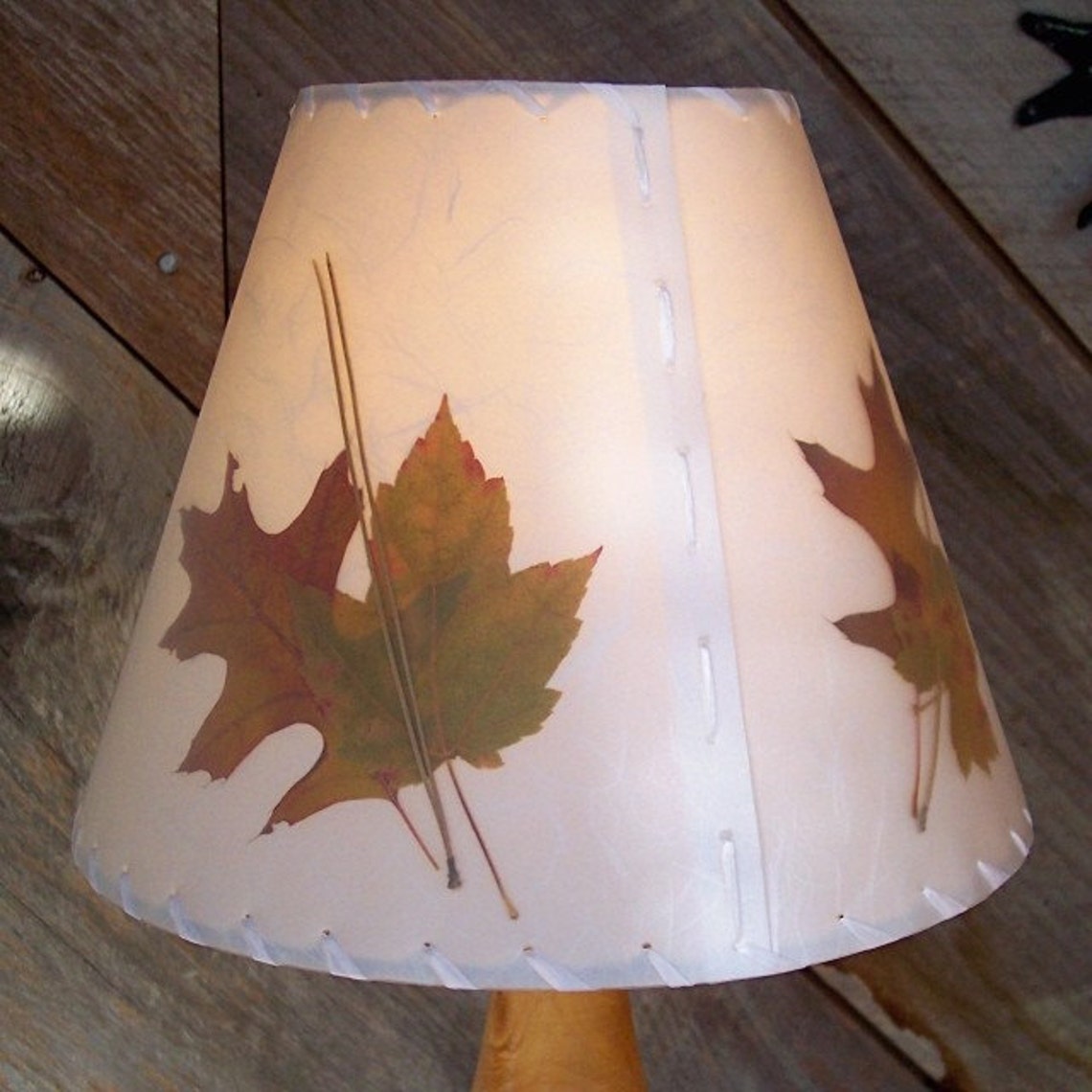 Oak and Maple Leaf Lamp Shade, Botanical Lampshade Made With Pressed ...