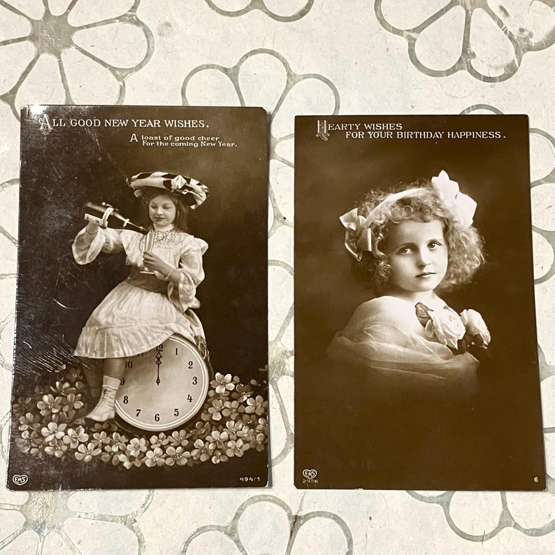 Two Vintage 1913 Sepia Photo Postcards - Etsy