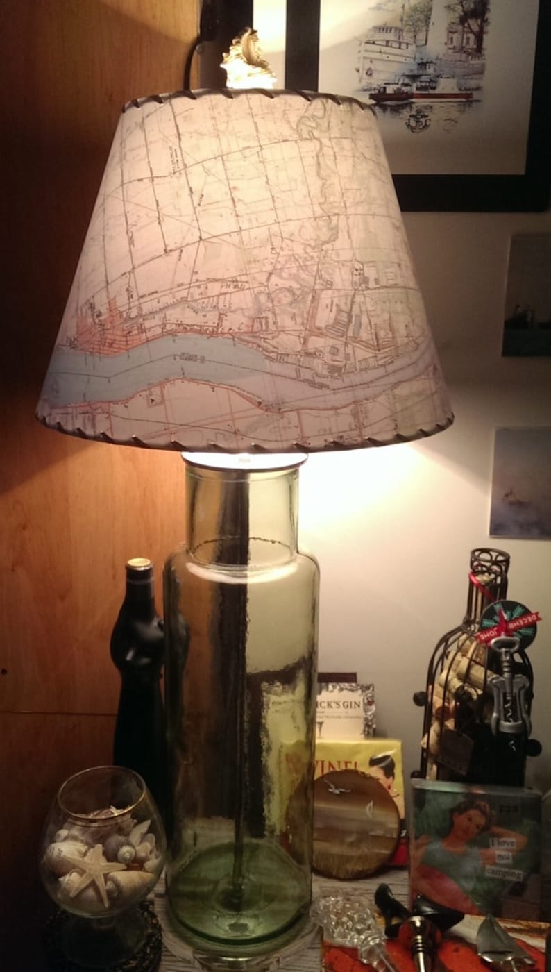 Map Lamp Shade, Custom Topographic Map Lampshade of Your Favorite Place ...