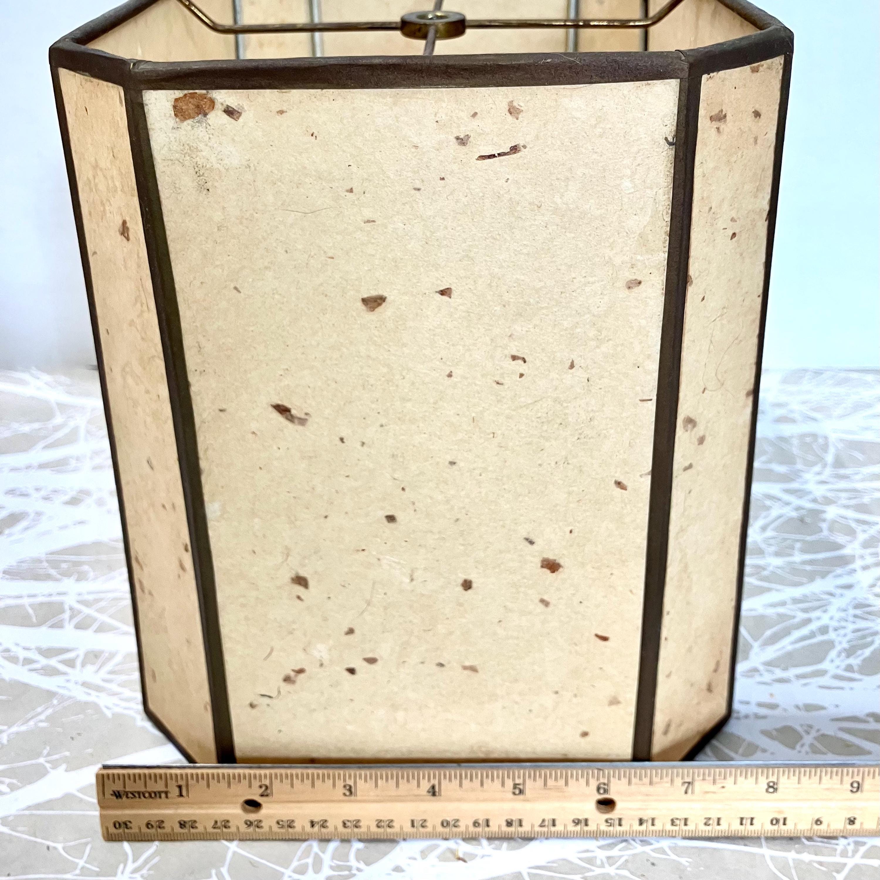 Mid-century Rectangular Washer Top Lampshade, Brown Fiberglass With ...