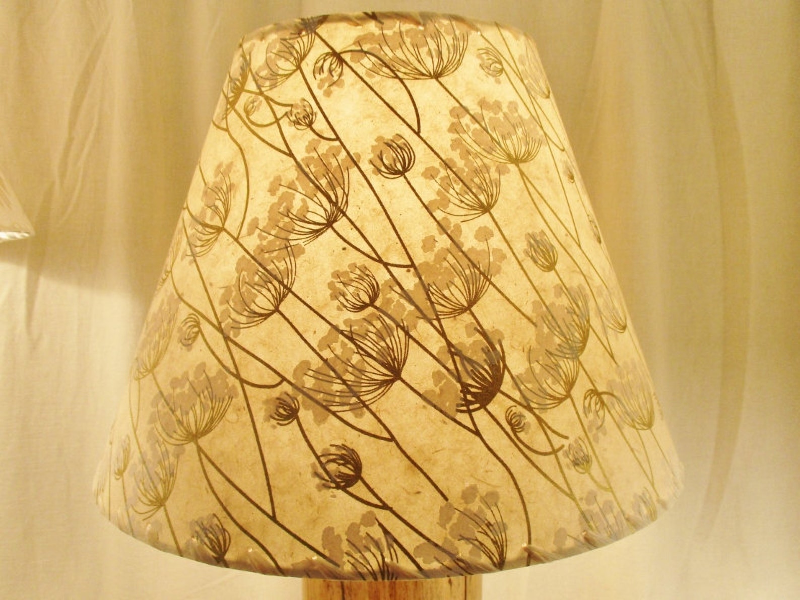 Queen Anne's Lace Lamp Shade Silkscreened Lokta Paper - Etsy