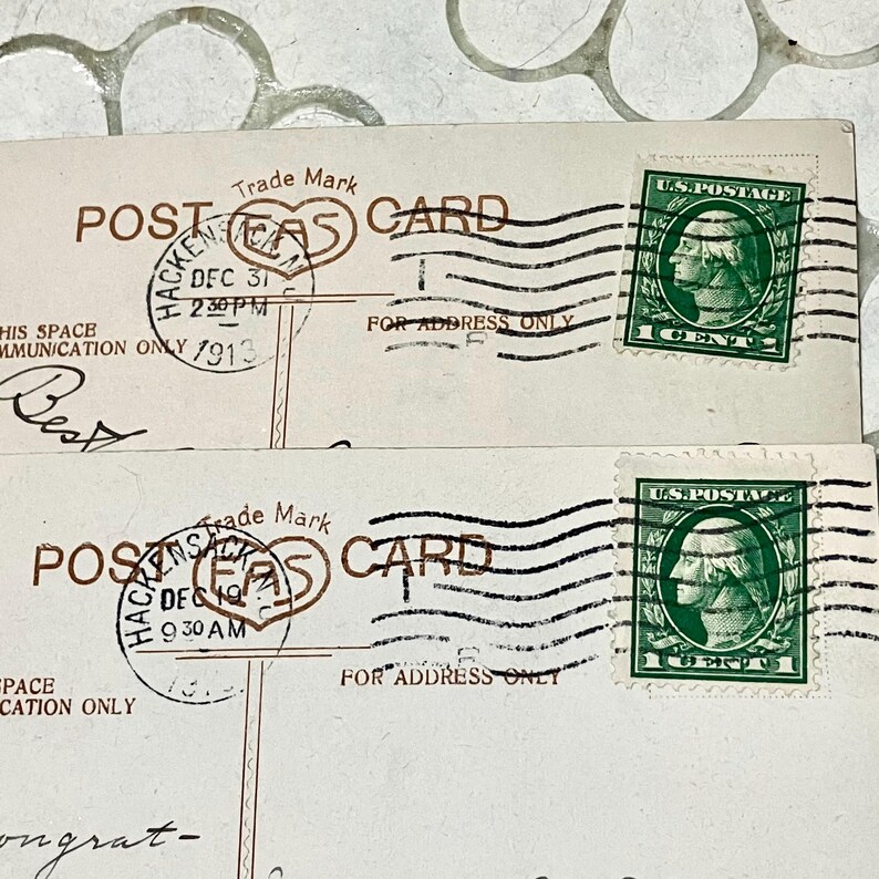 Two Vintage 1913 Sepia Photo Postcards - Etsy